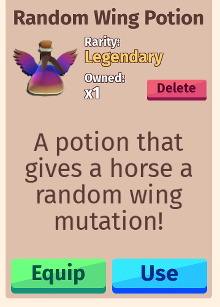 whats the "random wing potion" mentioned in update log?? | Fandom
