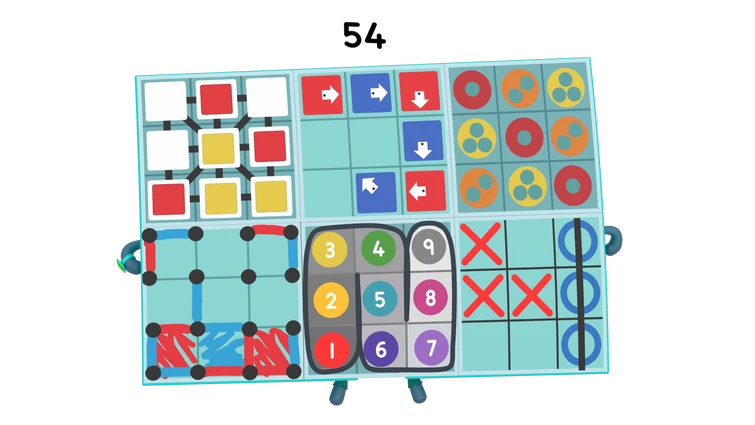 Numberblock 54 has grid games galore! | Fandom