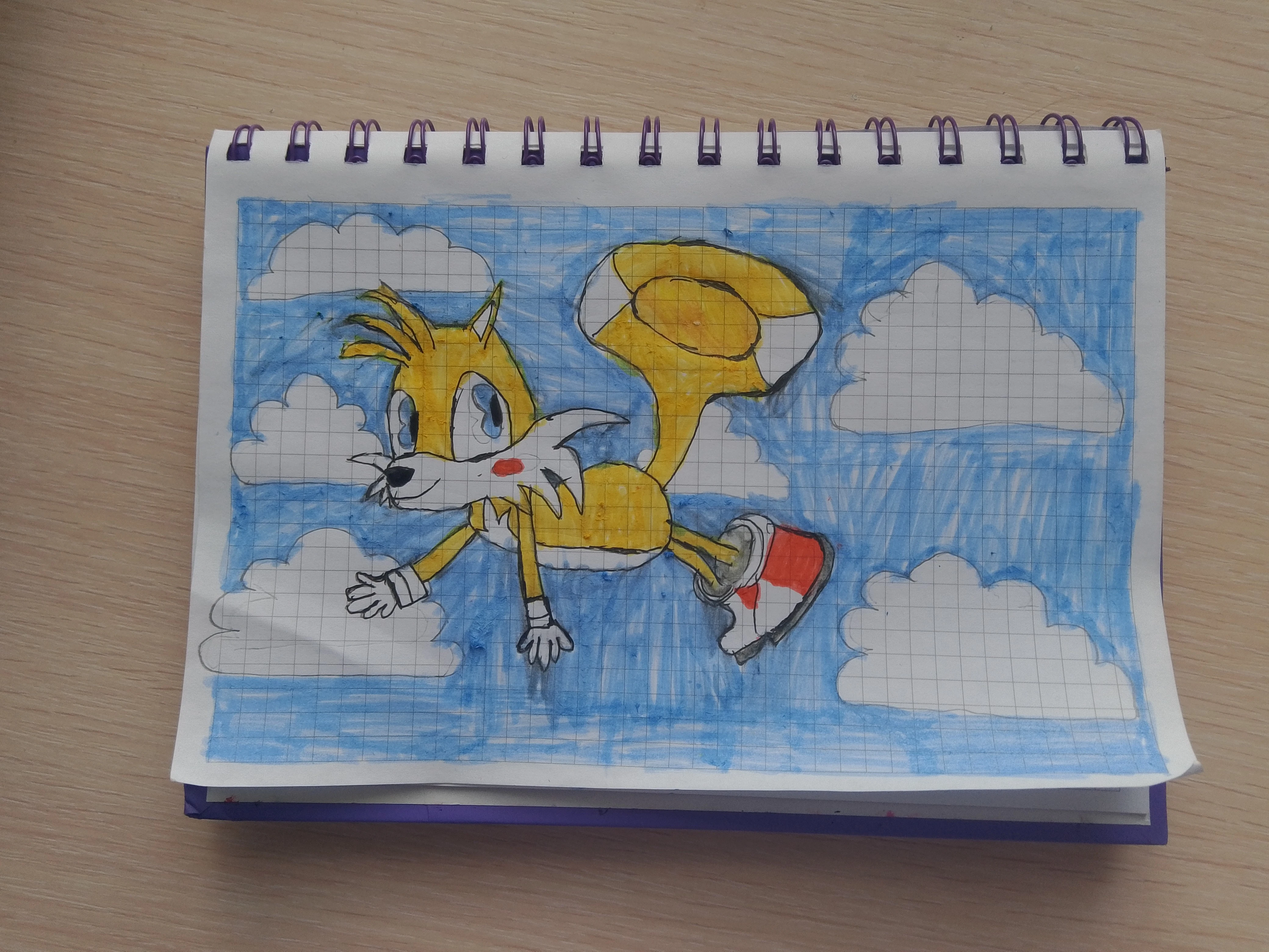 My drawing of flying in the sky Tails | Fandom