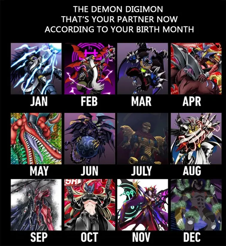 Your Birthday Month determines which Demon Digimon is your partner ...