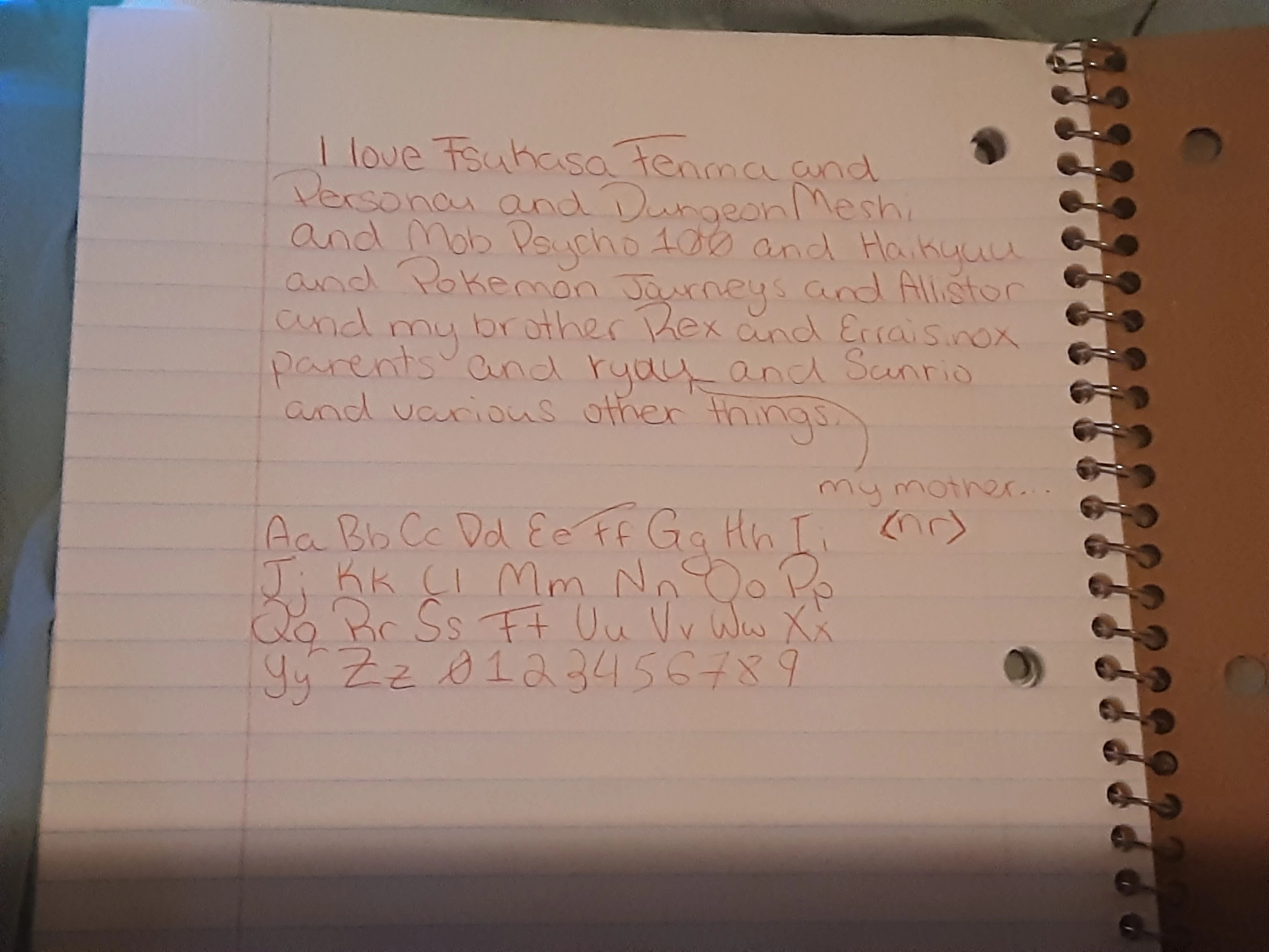 cool handwriting revela.. [sorry it blurry] | Fandom