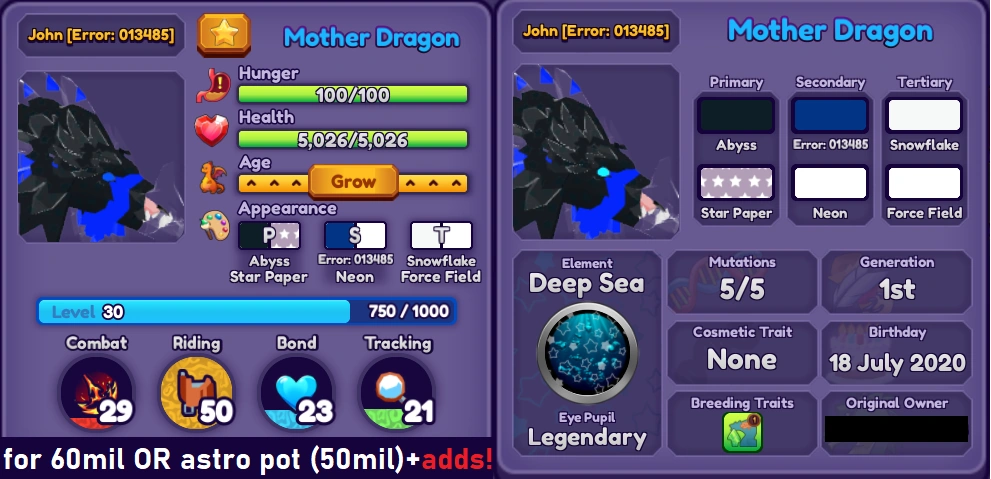 Selling/trading 1/3 morpho error Mother Dragon | Fandom