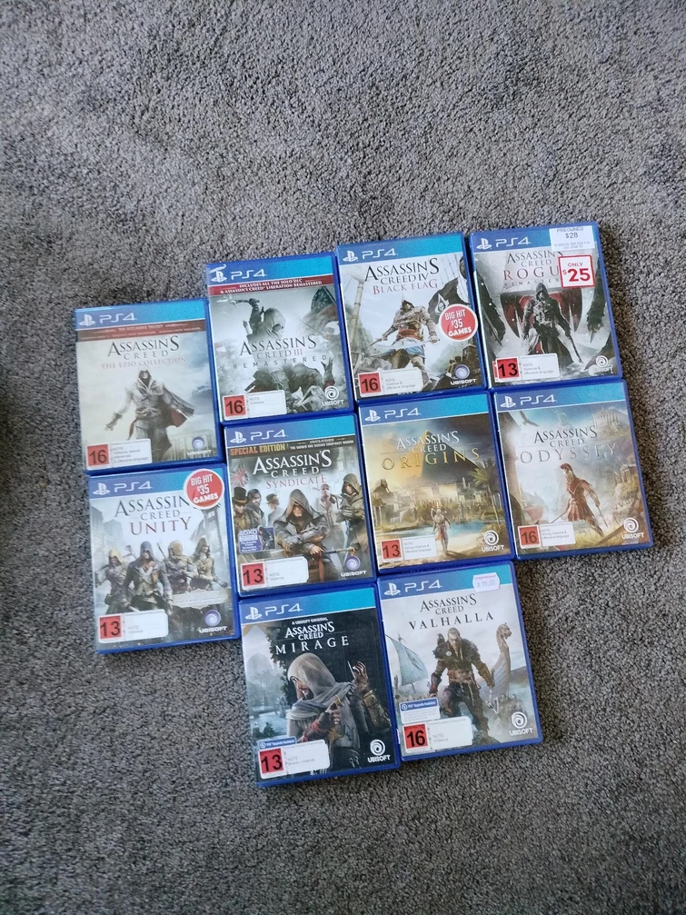 Here's a photo of all the Assassin's Creed games I have for PS4 😎 | Fandom