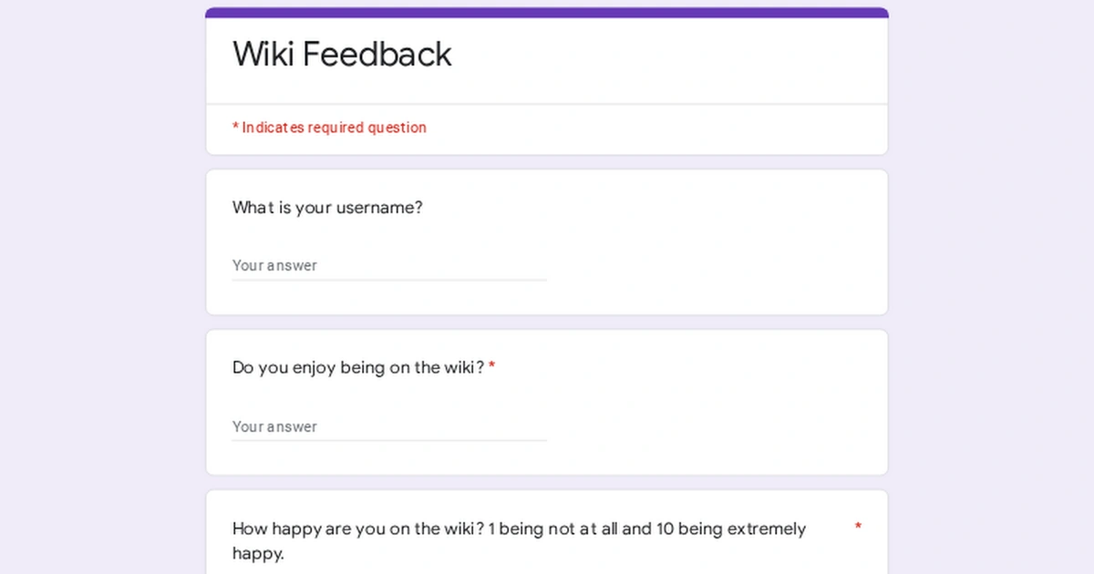Rule Change + Feedback Form | Fandom