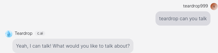 Teardrop can talk. | Fandom