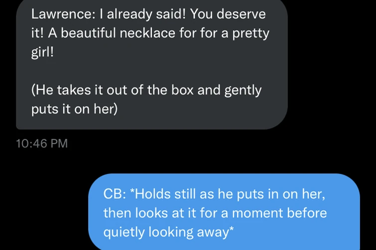 Lawrence got CB a necklace- | Fandom