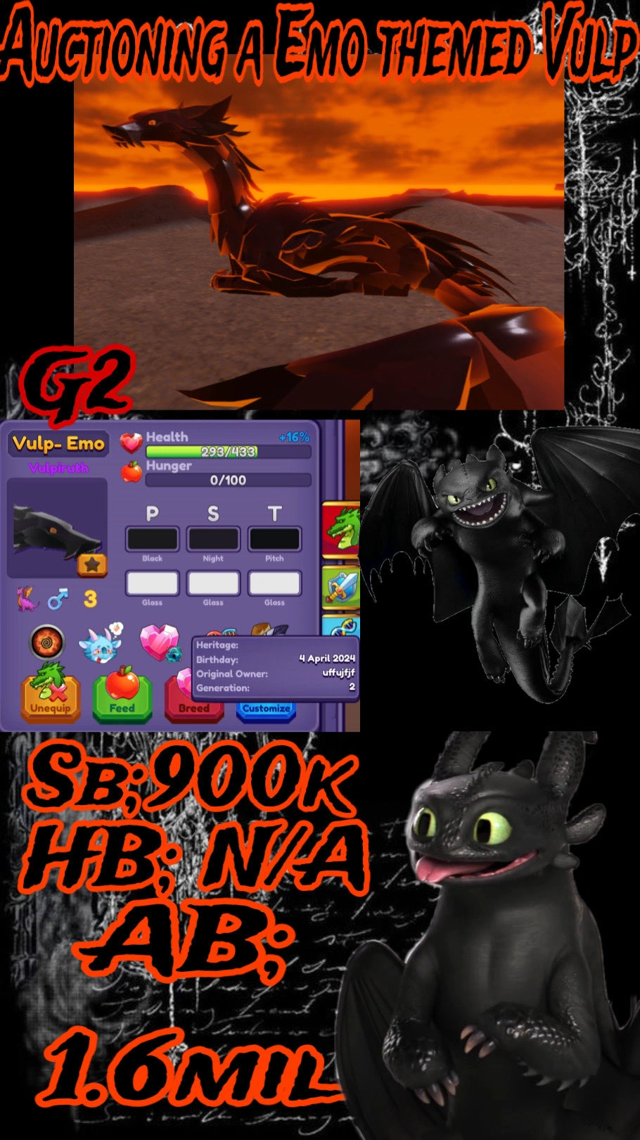 Auctioning a G2 Emo themed Vulp ! 🖤 | Fandom