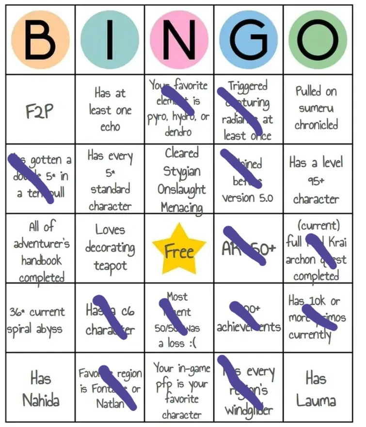 Shout BINGO in the comments if you can make bingo !!☆ | Fandom