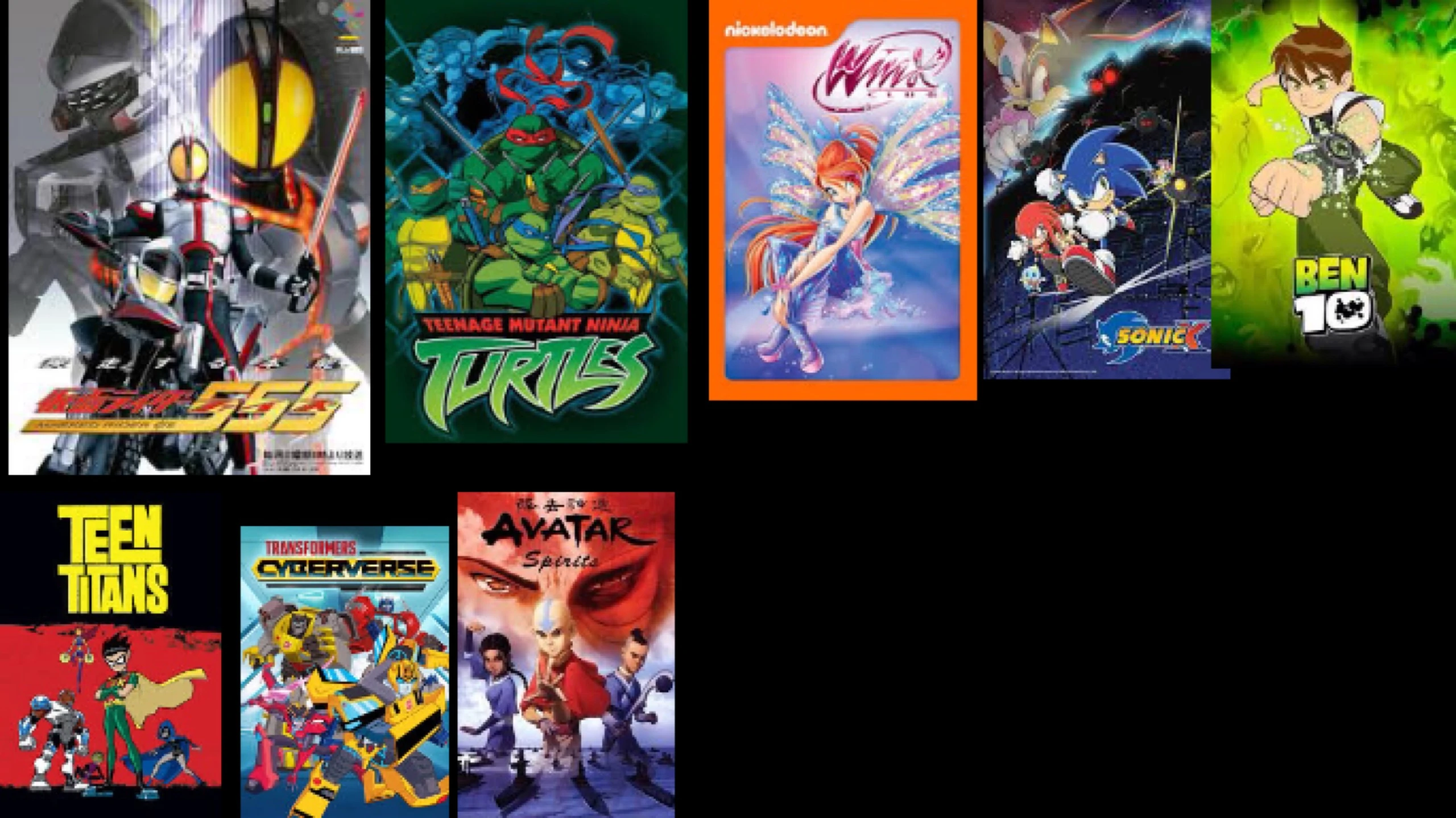 Kamen Rider Faiz/TMNT 2003/Winx Club/Sonic X/B10/Teen Titans ...