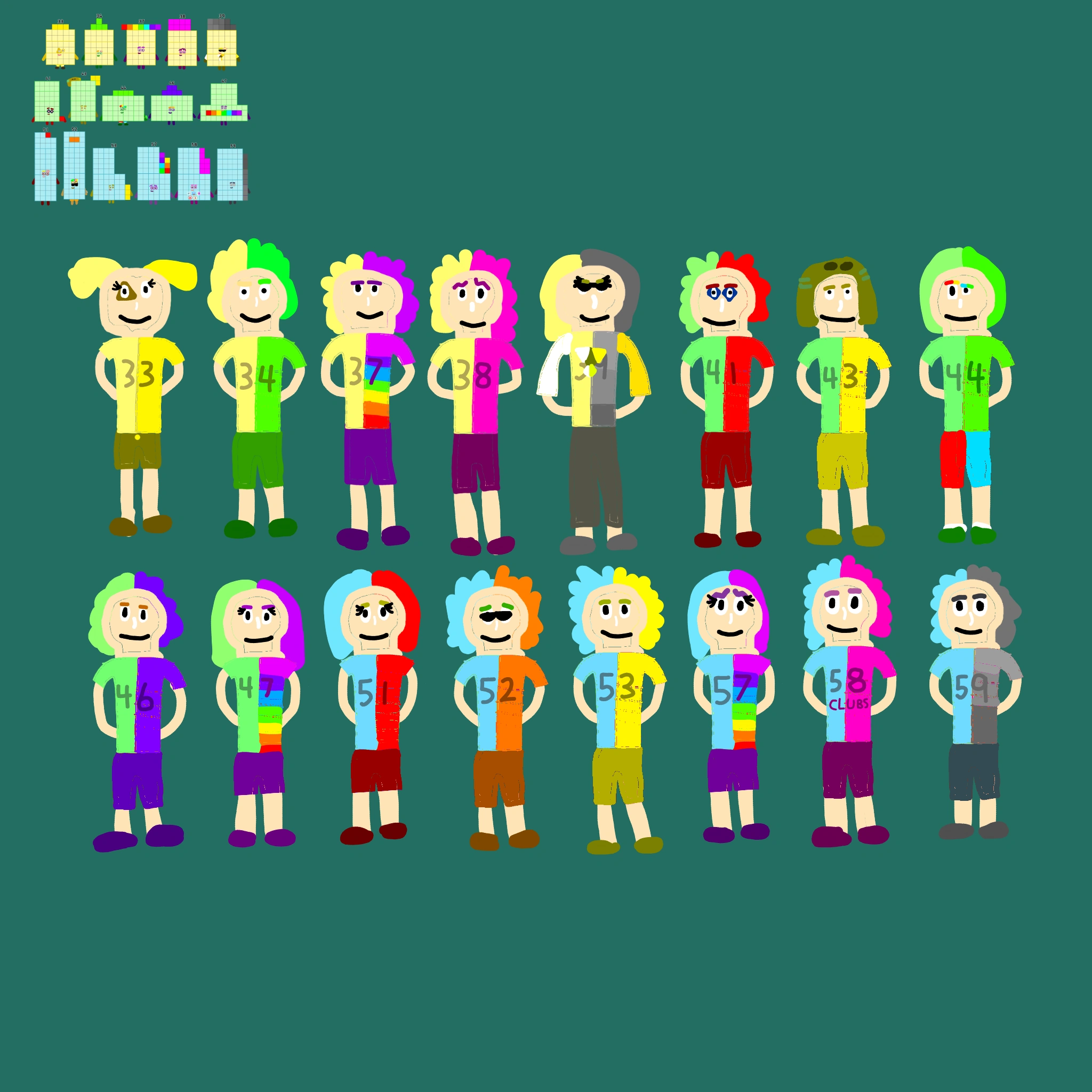 Numberblocks 33 to 59 as Humanized | Fandom