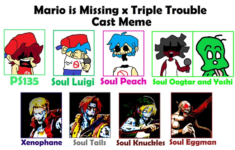 Mario is Missing x Triple Trouble Cast Meme : Chris Mario is Missing VS Metal Slug Trouble | Fandom