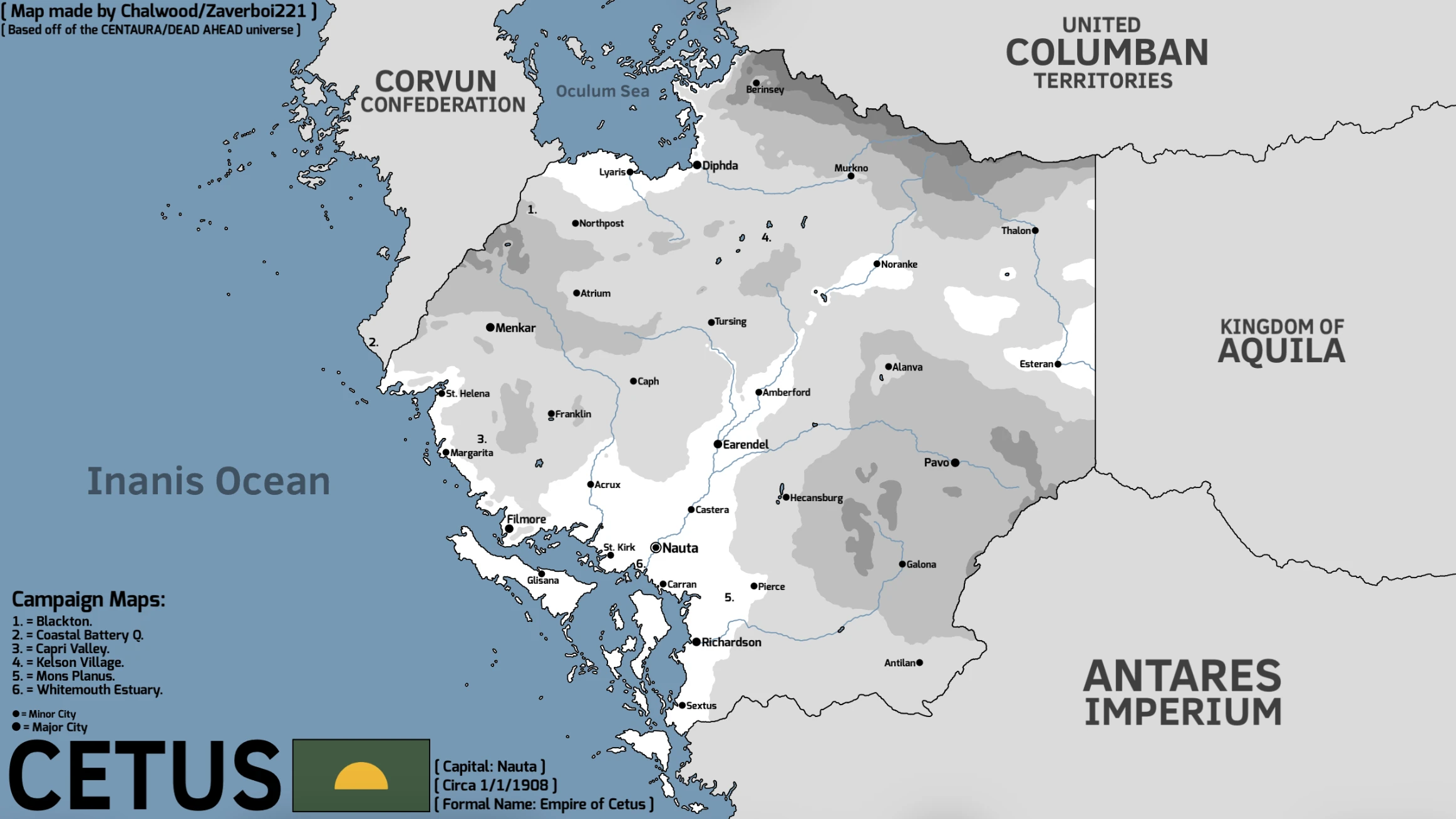Map of the Empire of Cetus, 1908! | Fandom