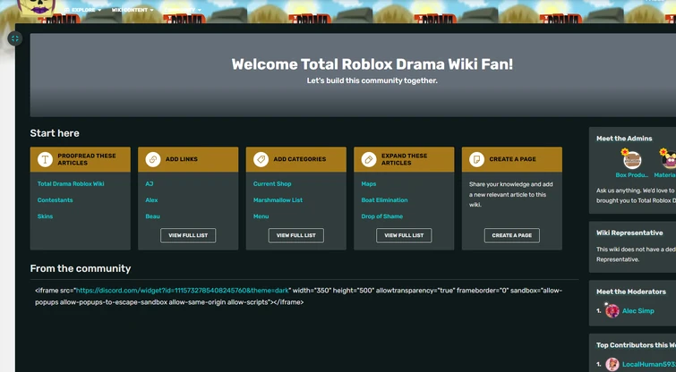a administrator should fix the discord thingy | Fandom