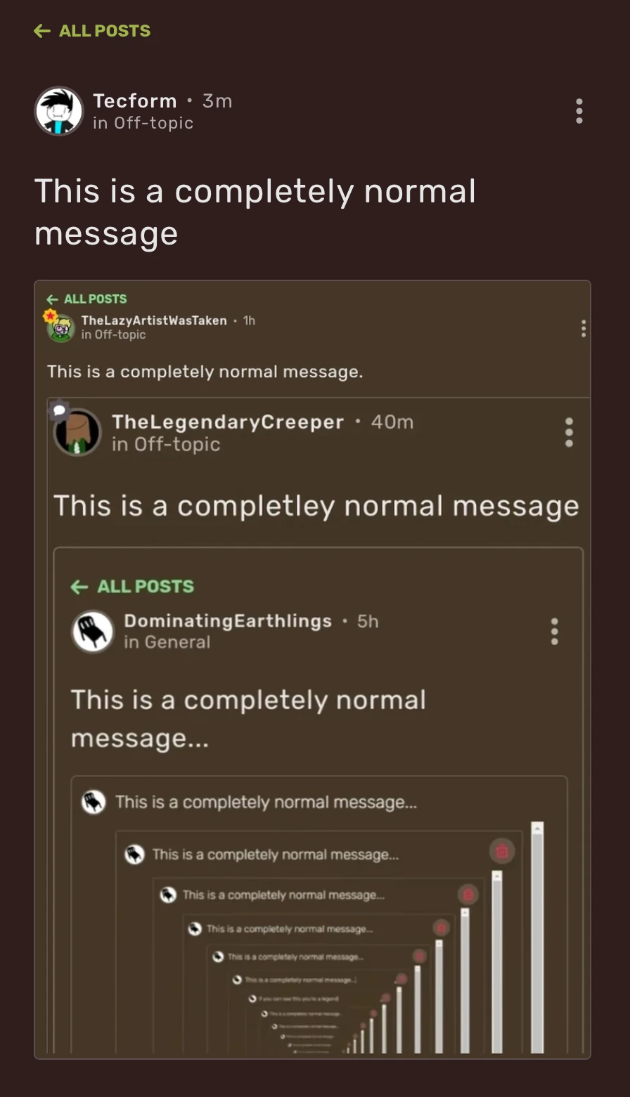 This is a normal message. | Fandom