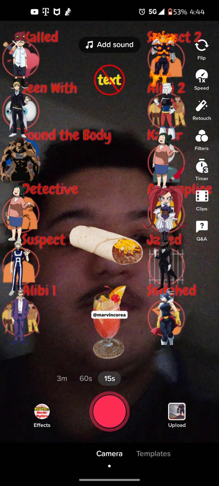 I used this Tik-Tok MHA murder mystery filter and this is what I got ...