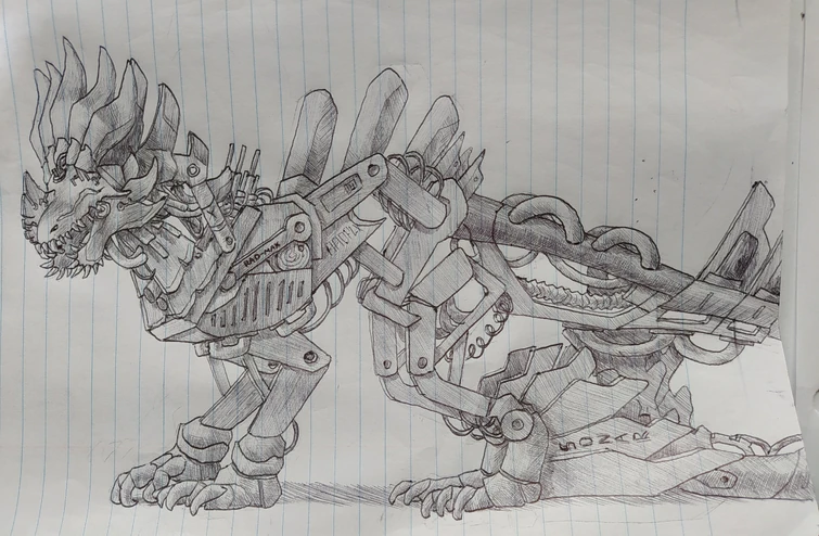 robodon (original design) and veidreki using ballpoint pen | Fandom