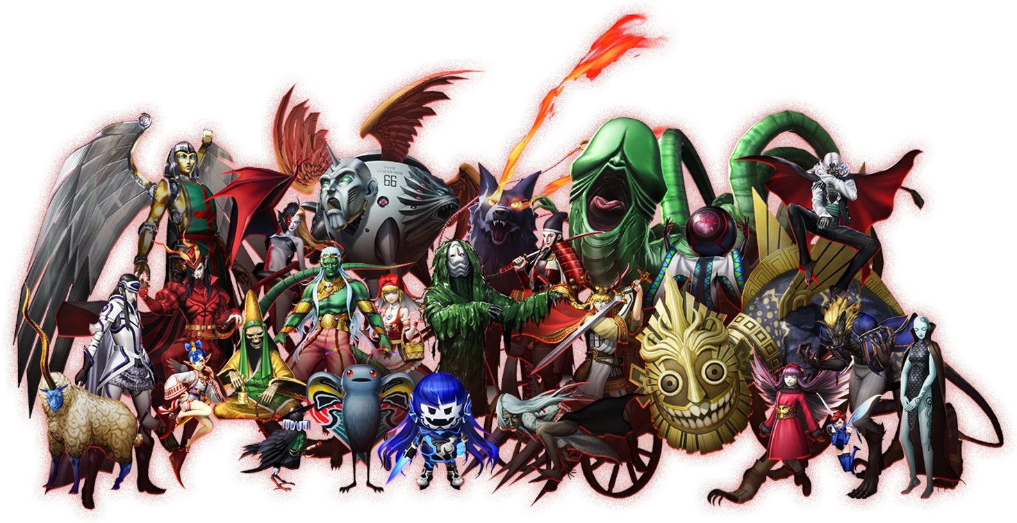 A selection of demons advertised for Shin Megami Tensei V: Vengeance ...