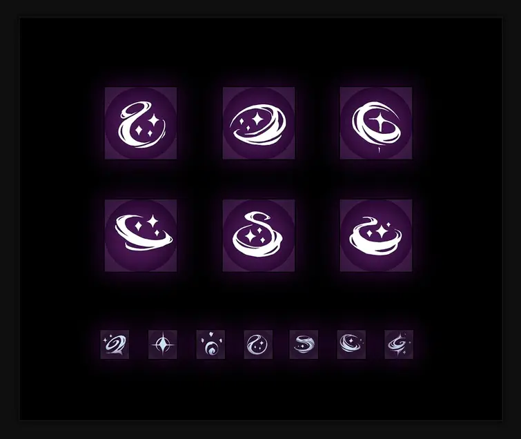 I found some concept art of the 6 primal and dark Magic’s symbols ...
