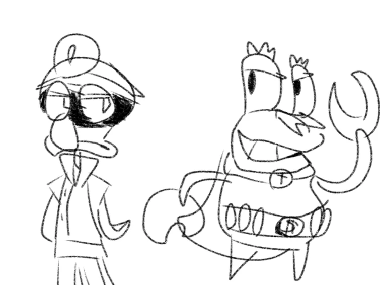 sketch of dr negative and captain tightwad I made but I haven't drawn ...