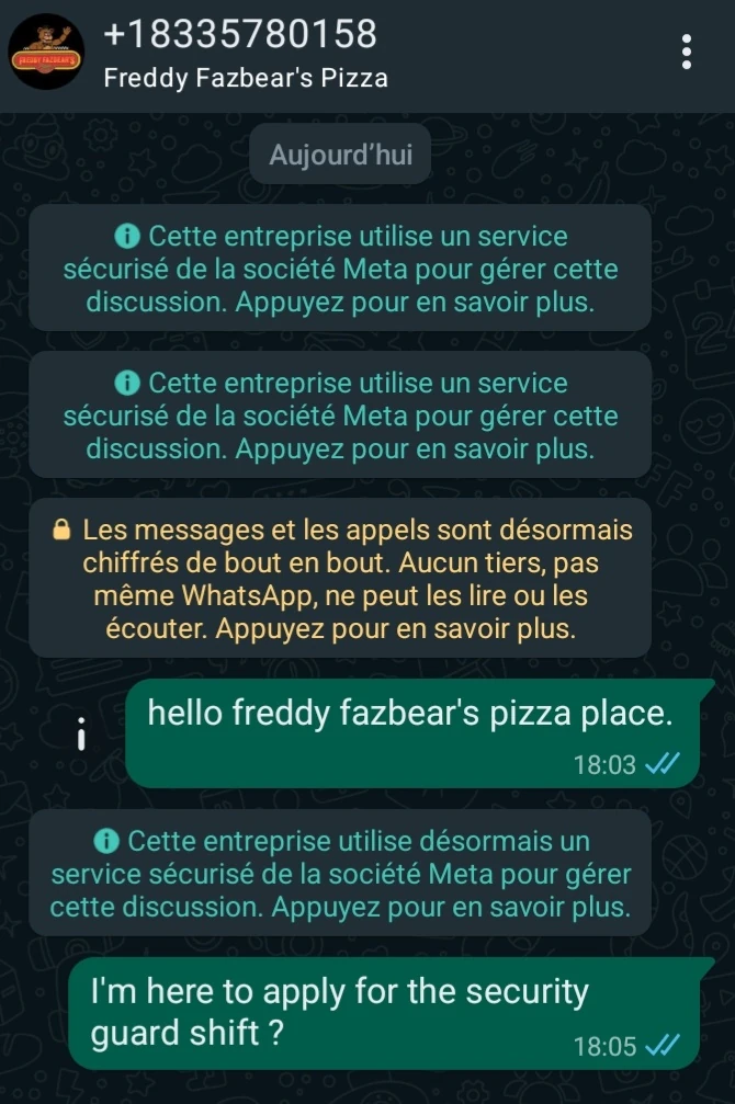 currently applying to get the security guard shift at this hip pizzeria ...