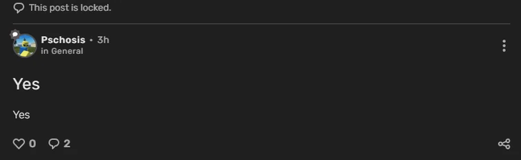 yes (lock the post) | Fandom