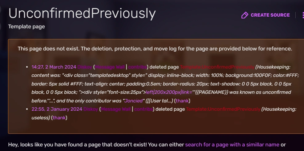 someone deleted unconfirmed previously | Fandom