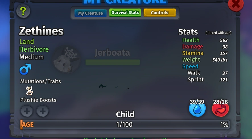 So.. First egg of the Zethines mutation hunt for its mutations tab ...