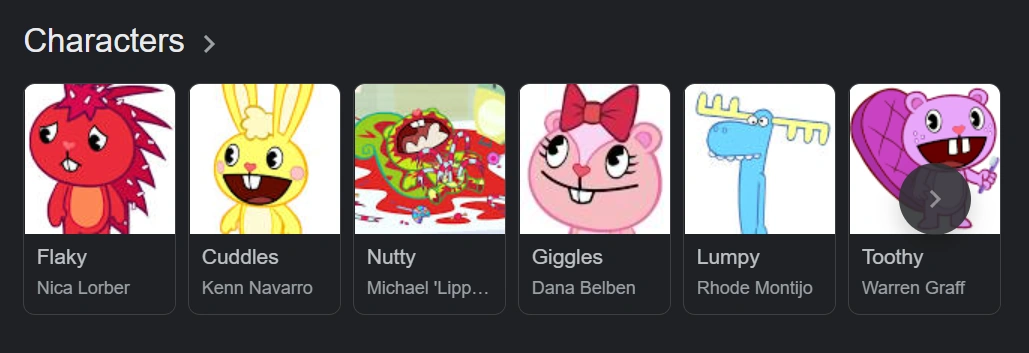 normal pics for every other character then theres just this for nutty ...