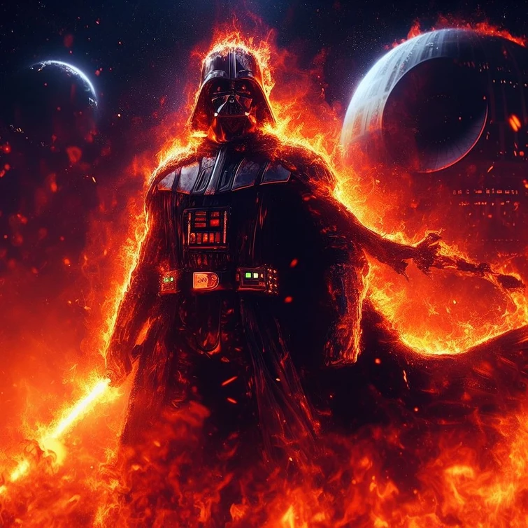 Some AI Art of Darth Vader on Fire | Fandom