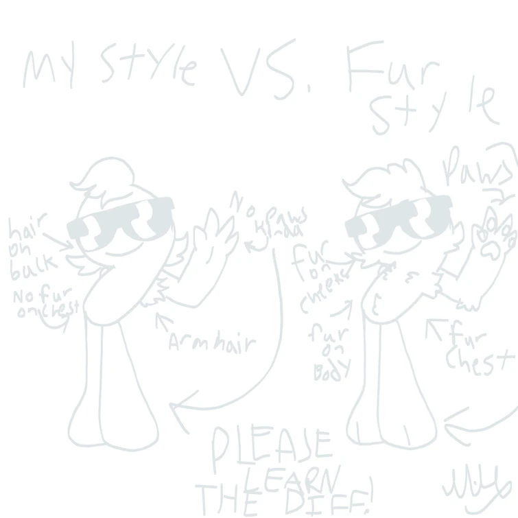 Since I seen people confusing my art with fur I just made this art to learn the difference for ...
