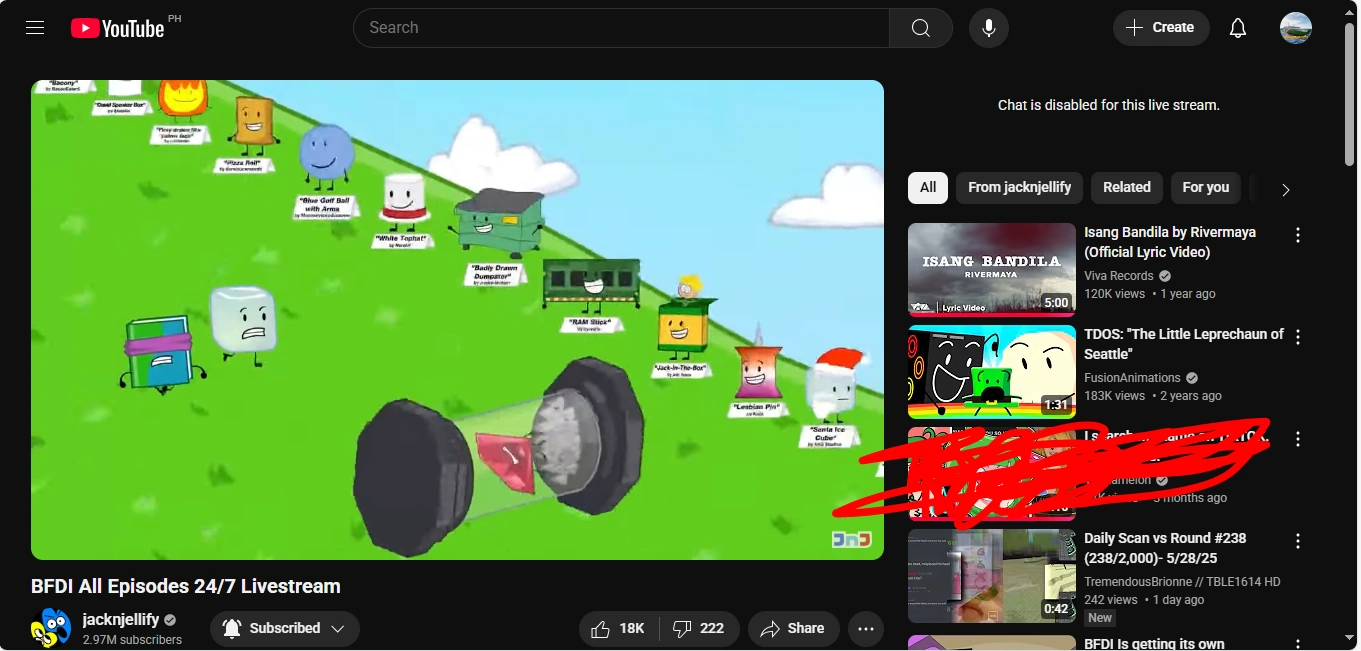 gotta love how the bfdi all episodes 24/7 stream is still going on | Fandom
