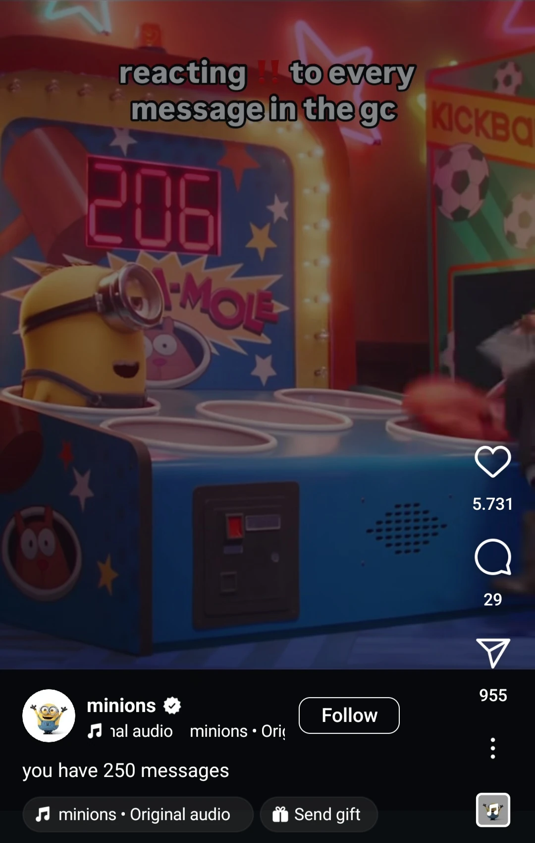 Instagram acknowledges the 250 minions from Minions (2015) (gc means ...