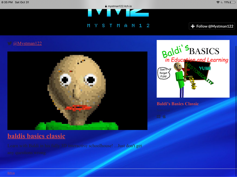 Somebody stole the download of Baldi’s Basics Classic and reuploaded it ...