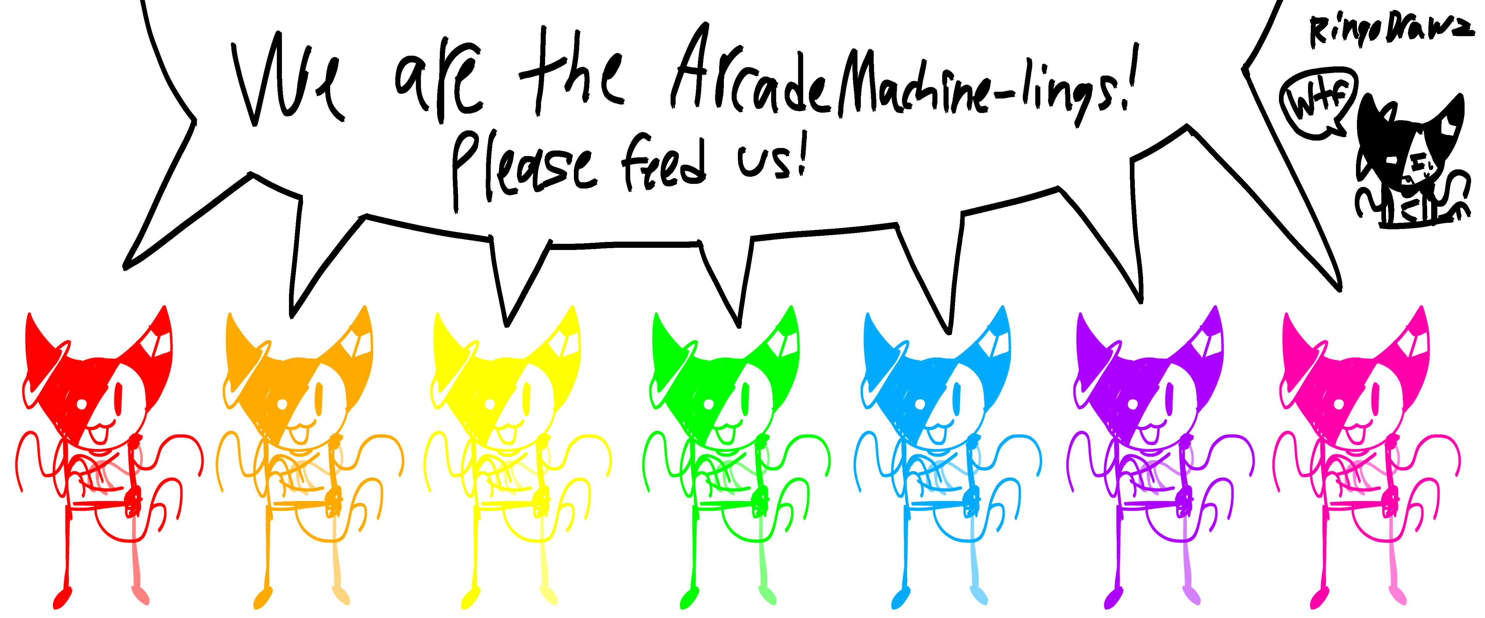We are the ArcadeMachine-lings! Please feed us! | Fandom