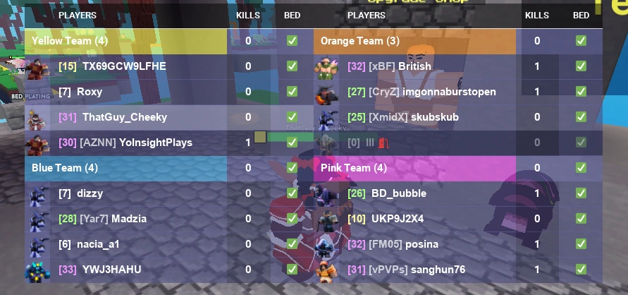 average bedwars squads match | Fandom