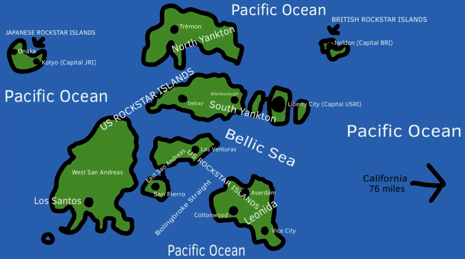 Map of the Rockstar Islands | Fandom