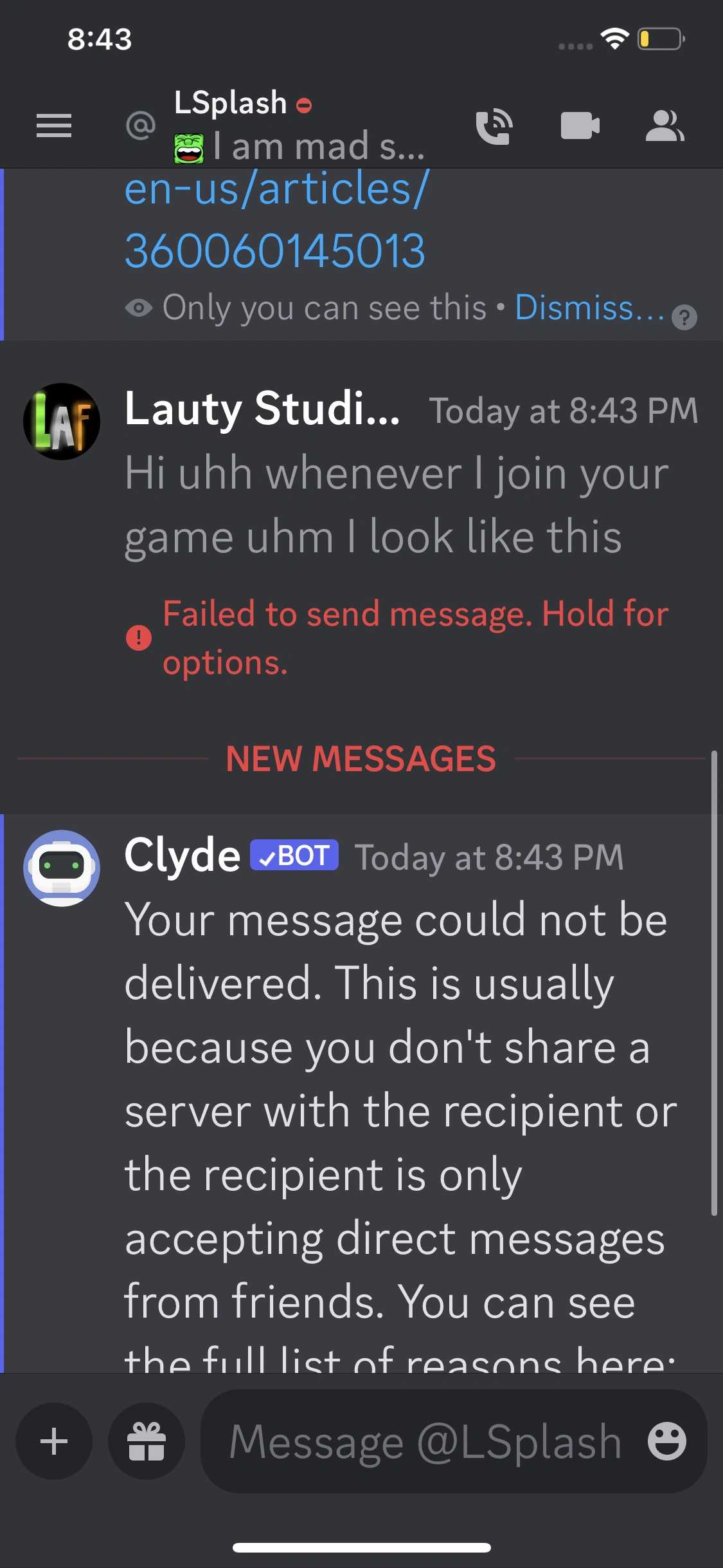 UUUUGH I CANT TALK TO LSPLASH WHYYYY | Fandom