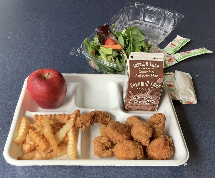 Popcorn Chicken School Lunch