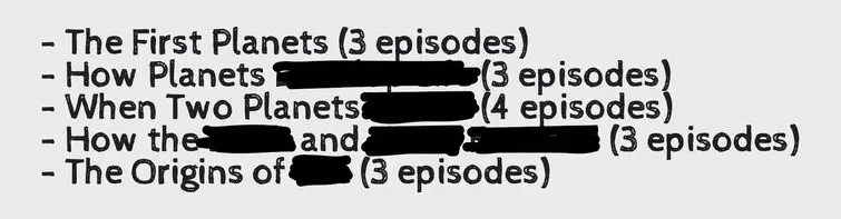 Guesses for the names of the episodes that only part of the name was ...