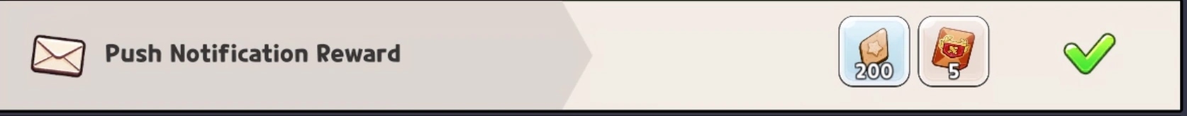 What is the push notification reward? | Fandom