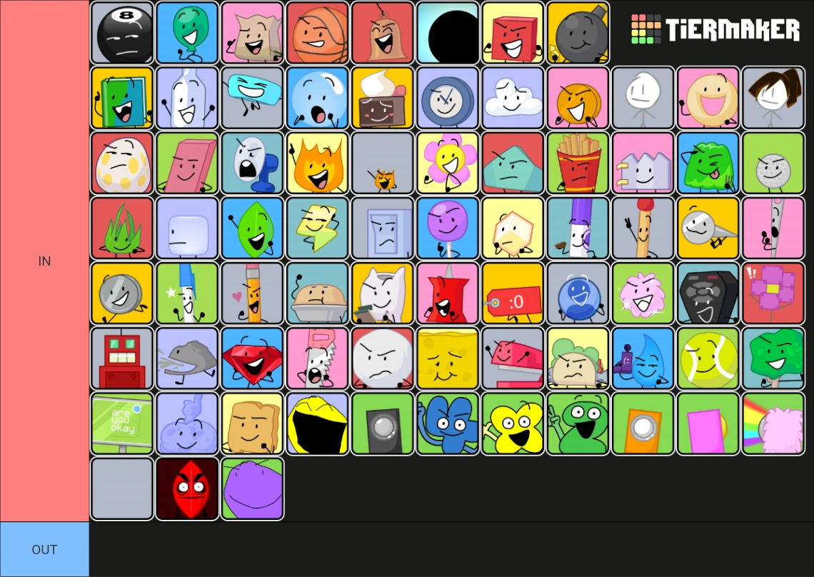 BFDI All-Series But There Are Colour-Depending Eliminations | Fandom
