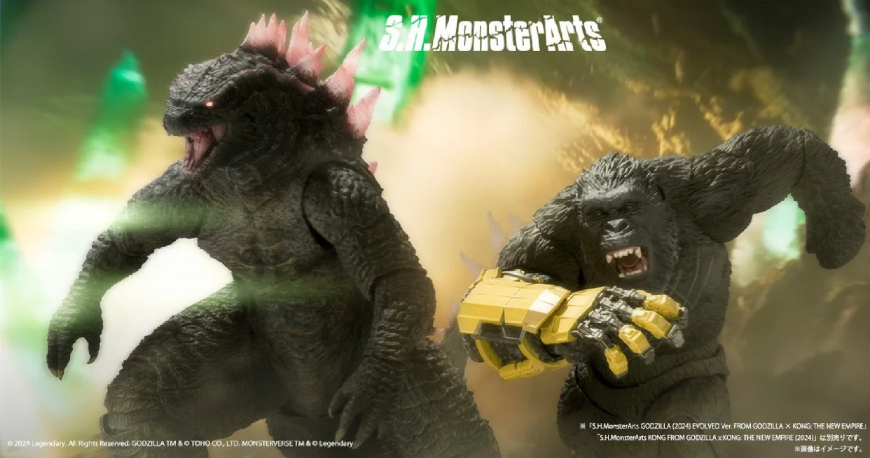 SH MonsterArts Evolved Godzilla🦖♦️ and Kong with BEAST Glove!🤛🦍, Skar ...
