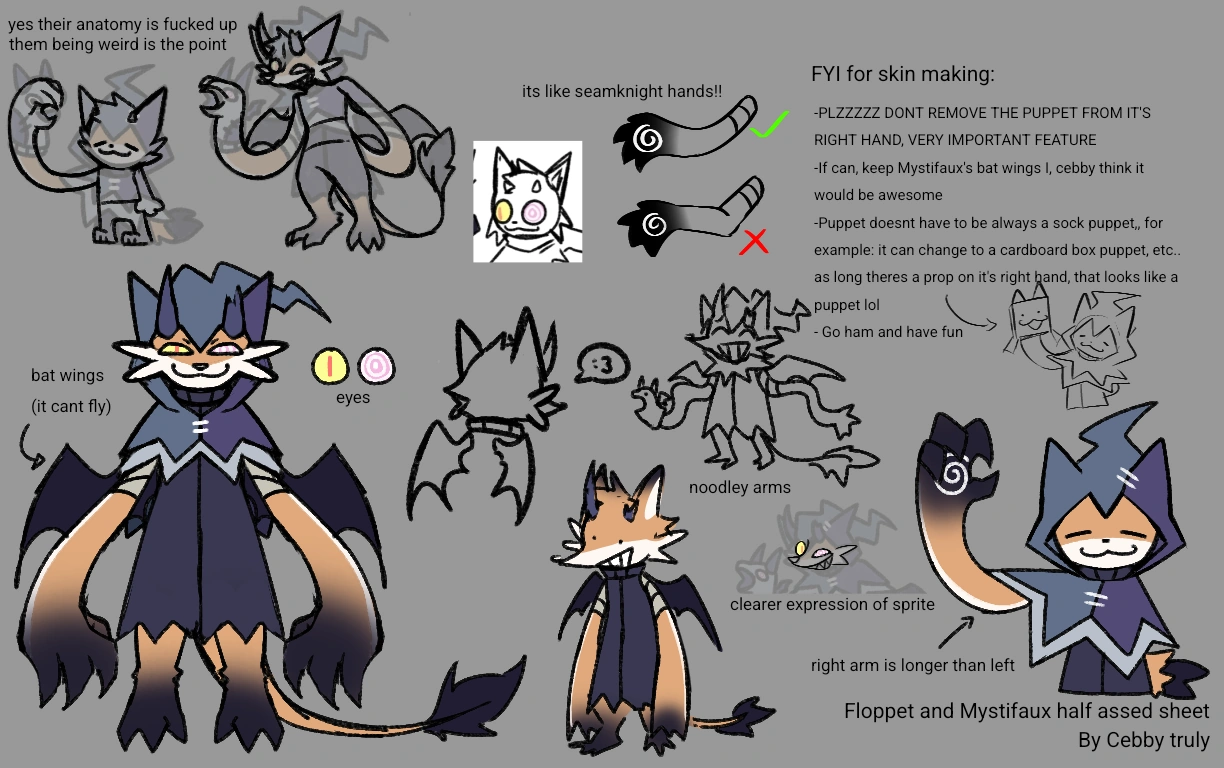 Floppet and Mystifaux help sheet | Fandom