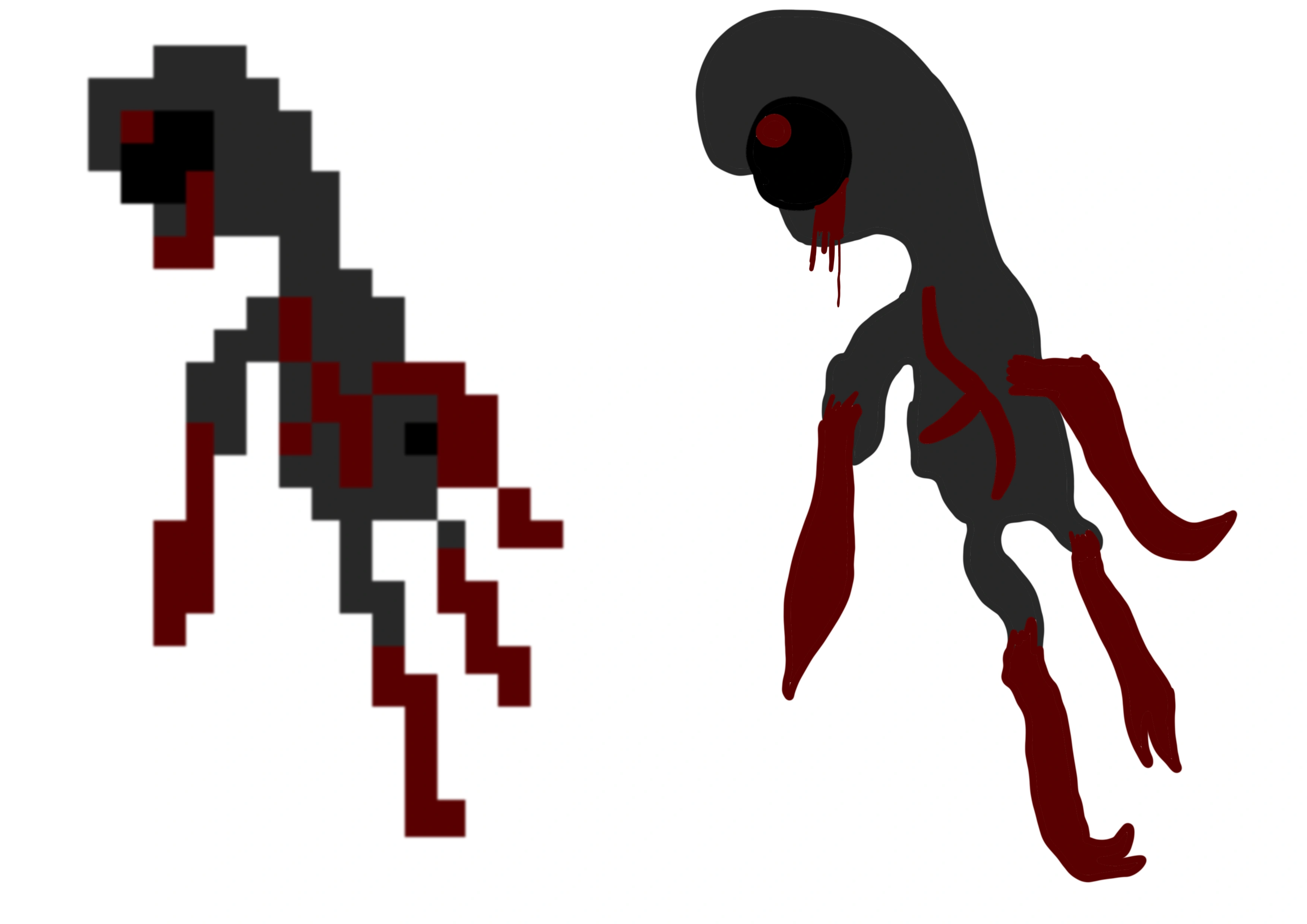 Drawing FAITH: The Unholy Trinity Characters but they are not pixelated ...