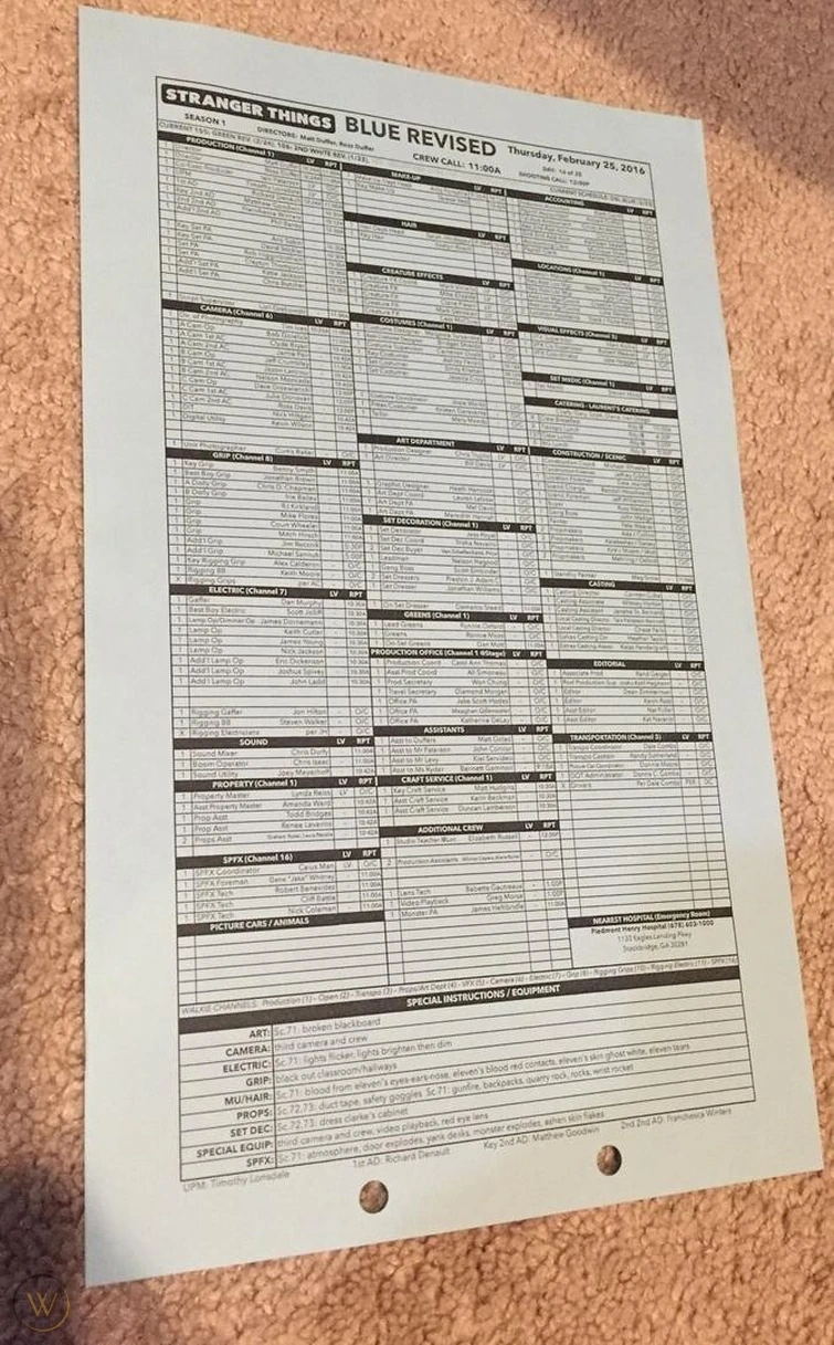 FLASHBACK- SEASON 1 CALL SHEET | Fandom