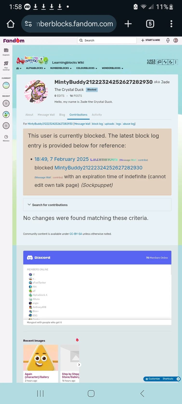 No!!!!!!! I fucking got blocked in Learningblocks Wiki!!!!! | Fandom
