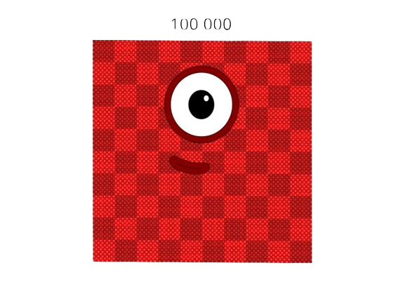 Numberblocks 100k with more check patterns | Fandom