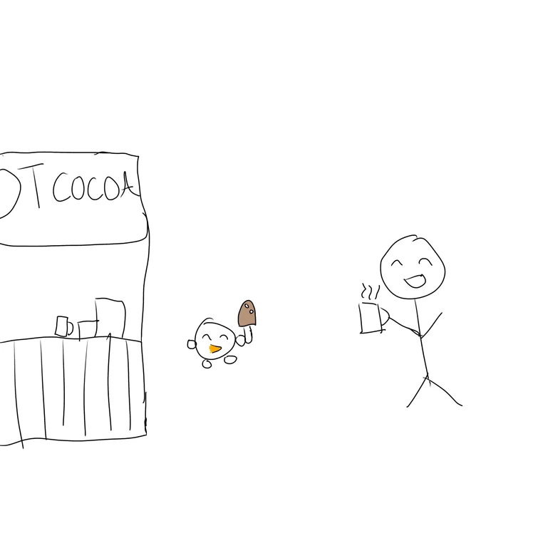 wilfrd and snowy enjoying hot cocoa | Fandom