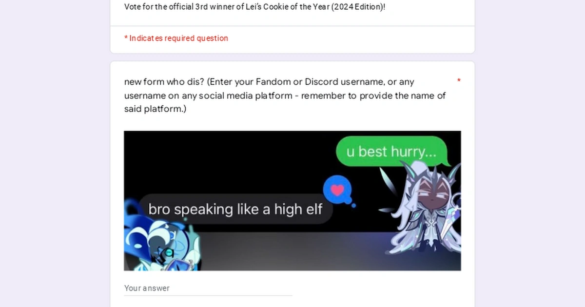 ACTUAL final COTY form | Fandom