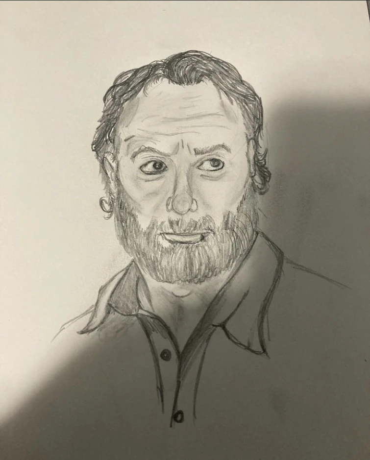 Drawing of Rick Grimes (made in December) | Fandom